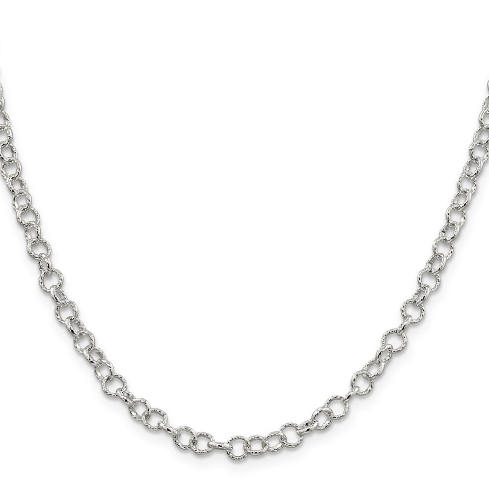 20" Sterling Silver 4.55mm Fancy Patterned Rolo Chain Necklace | eBay