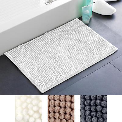 Noodle Bath Mat Shower Rug Shaggy Pile Fibre Non Slip 3 Sizes Neutral ...