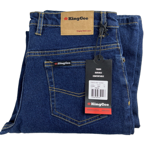King Gee Womens Size 12 Work Jeans Stretch High Vis Reflective Tape ...