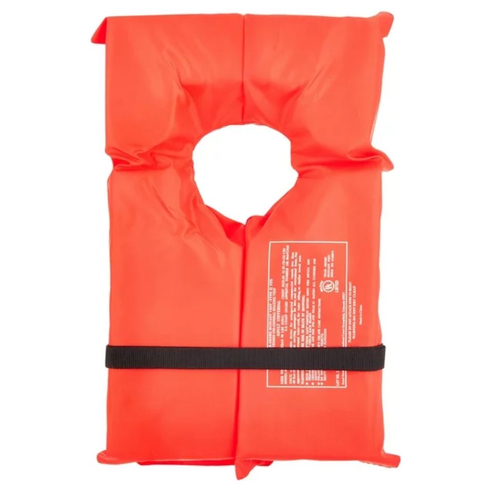 Life Jackets Vest Preserver Type II Orange Adult Fishing Boating USCG ...