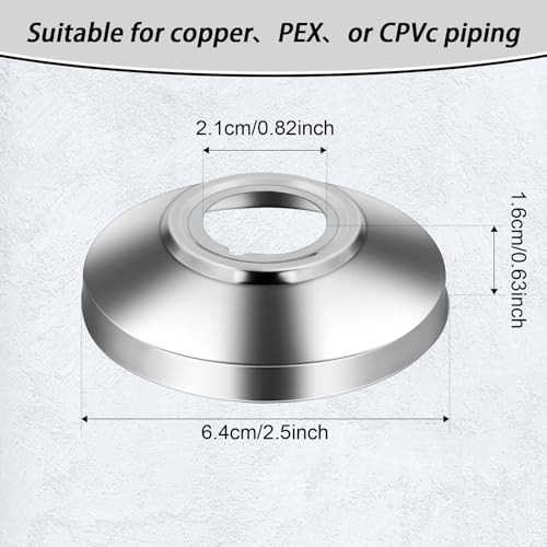 12 Pcs Plumbing Cover Plates, Round Escutcheon Plate Pipe Flange 1/2 ...
