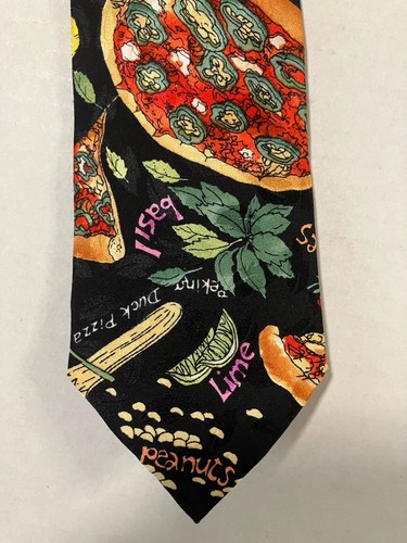Nicole Miller Men's Necktie Tie Silk Satin Pizza Pie Toppings Slice ...
