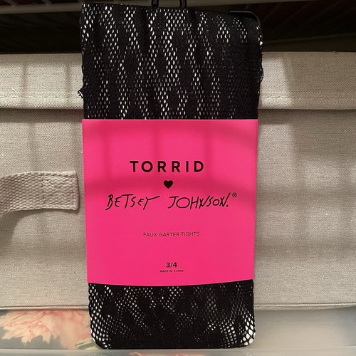 Torrid 3X 4X Betsey Johnson Leopard Fishnet Mock Faux Garter Belt Plus ...