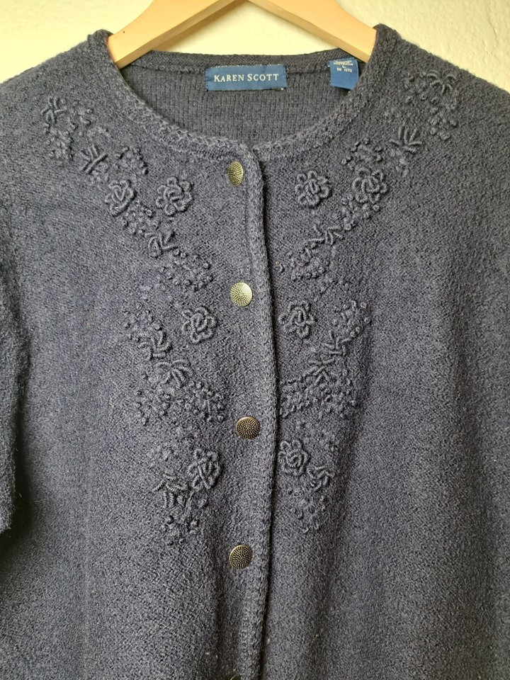 Pendleton Classic 100% Virgin Wool Woolmark Women's L Button-Up Sweater ...
