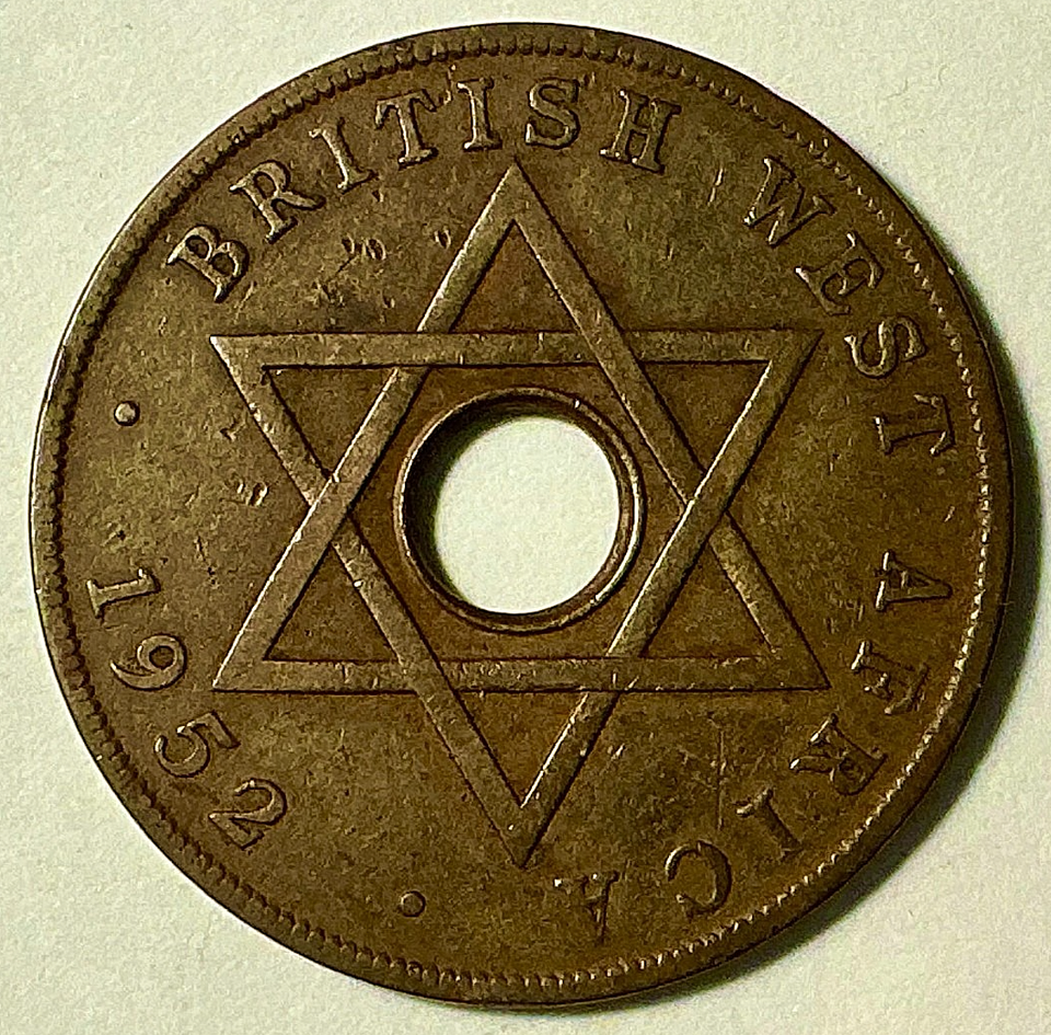 1952 British West Africa 1 Penny. George VI. KM# 30a. Kings Norton "K ...
