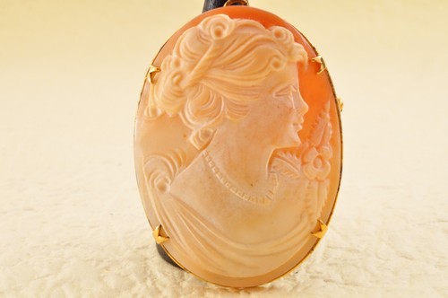 Vintage shell cameo Sterling silver outer frame signed by the artist ...