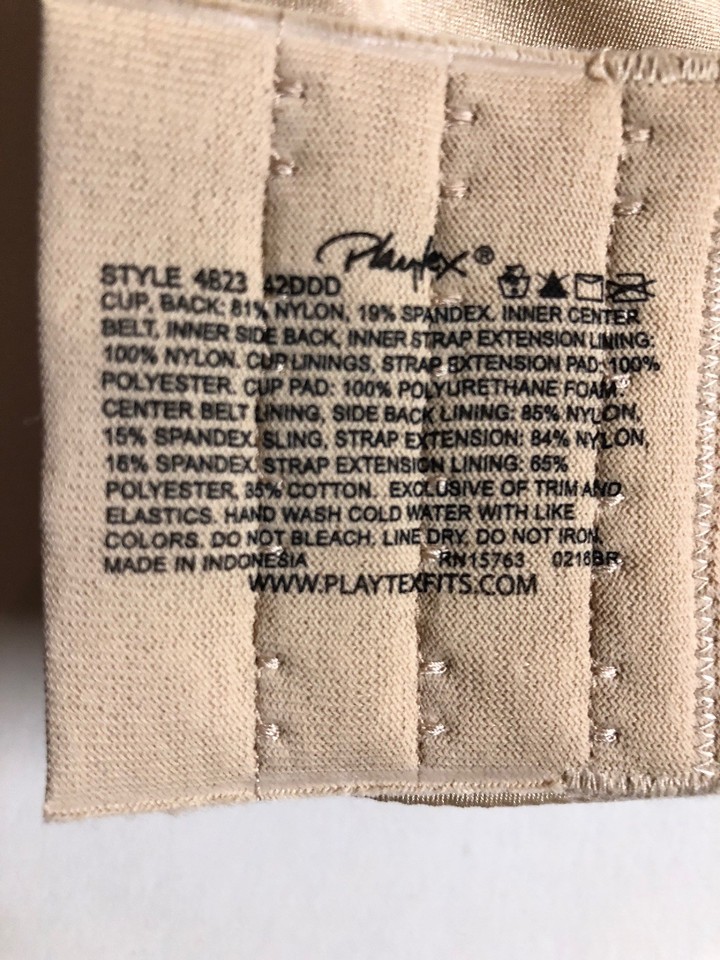 Playtex Love My Curves Full-Figure Underwire Bra, Sz 42DDD Beige 4823 ...