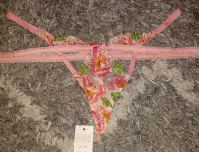 VS/love for lemons multi floral embroidered v string new xl | eBay