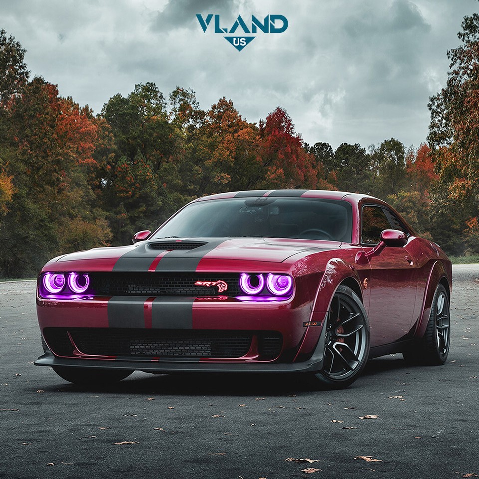 VLAND RGB LED Headlights For 2015-2022 Dodge Challenger R/T SRT Hellcat ...