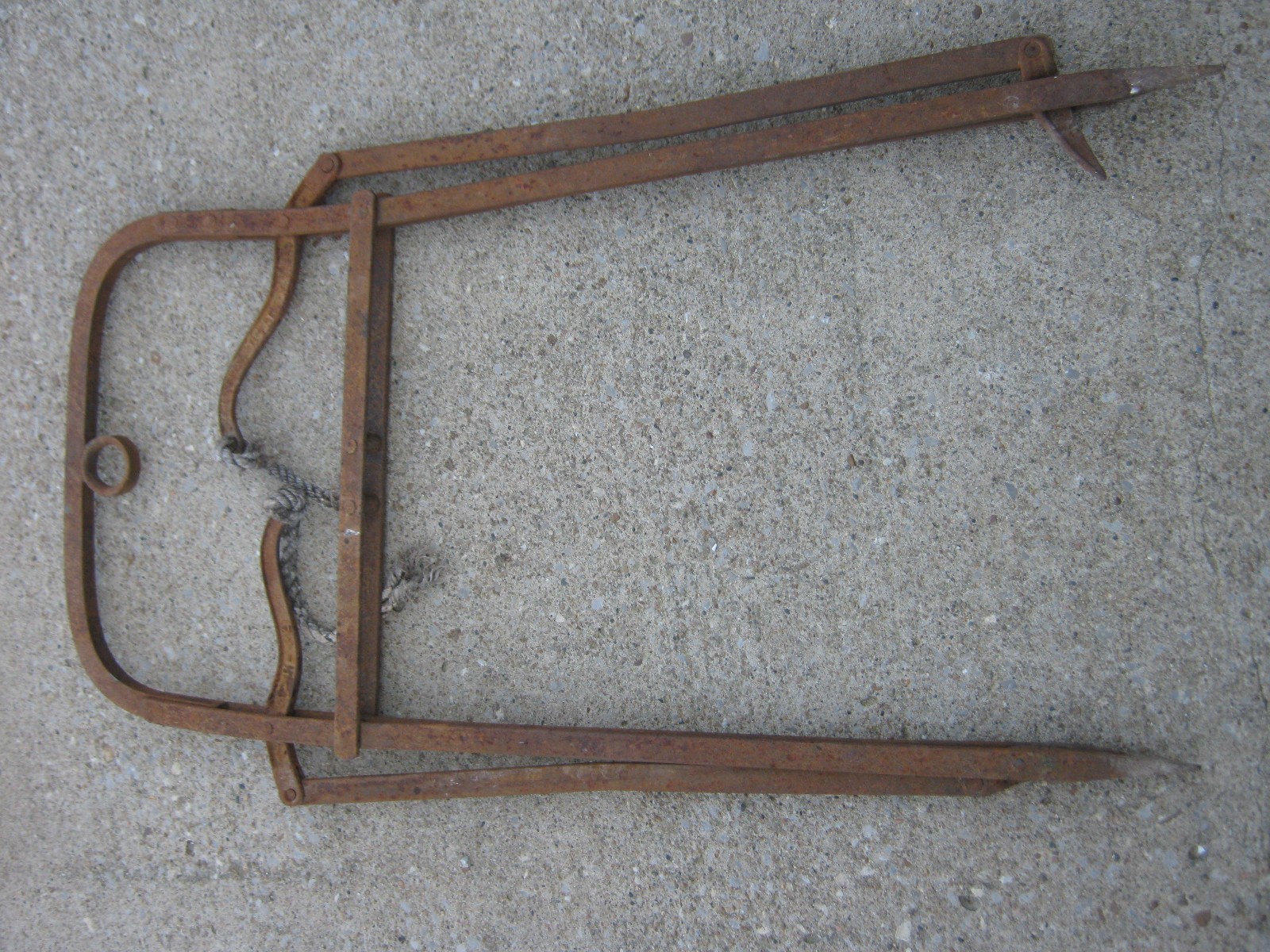 decor only Vintage Iron HAY HARPOON hay lift fork spear farm barn tool ...