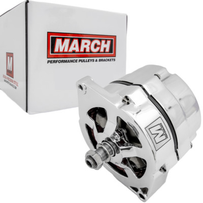 March Performance Ultra Series GM 10SI Alternator Chrome 140 AMP 1 Wire ...