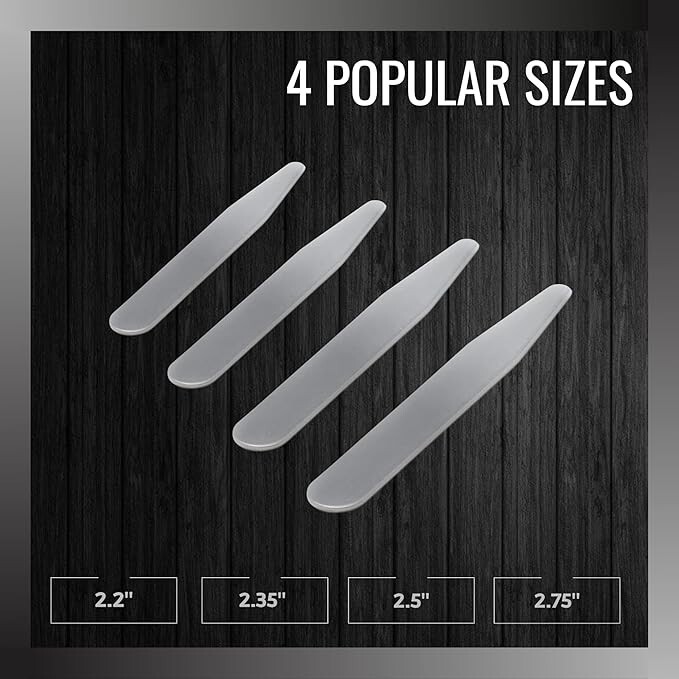 Metal Collar Stays for Men – 40-Piece Set in 4 Sizes for Dress Shirts ...