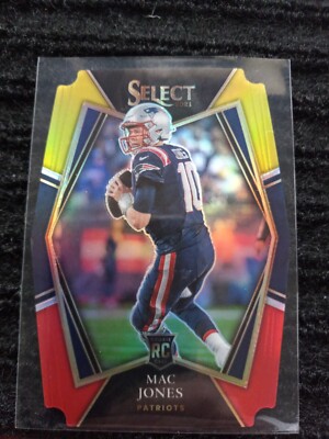 2021 PANINI SELECT MAC JONES YELLOW & RED PRIZM DIE CUT PREMIER LEVEL ...