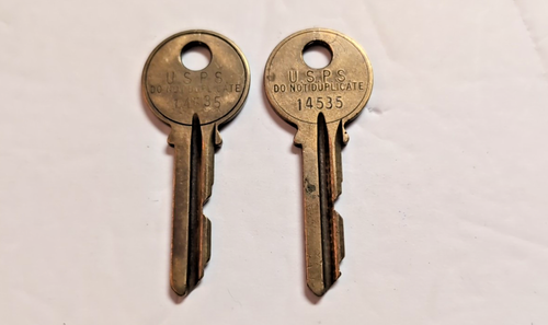 2 USPS Post Office Keys GOOD CONDITION 14535 | eBay