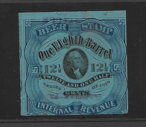U.S. 1878 REVENUE STAMP FOR 1/8 BARREL BEER. SCOTT CATALOG # REA37e | eBay