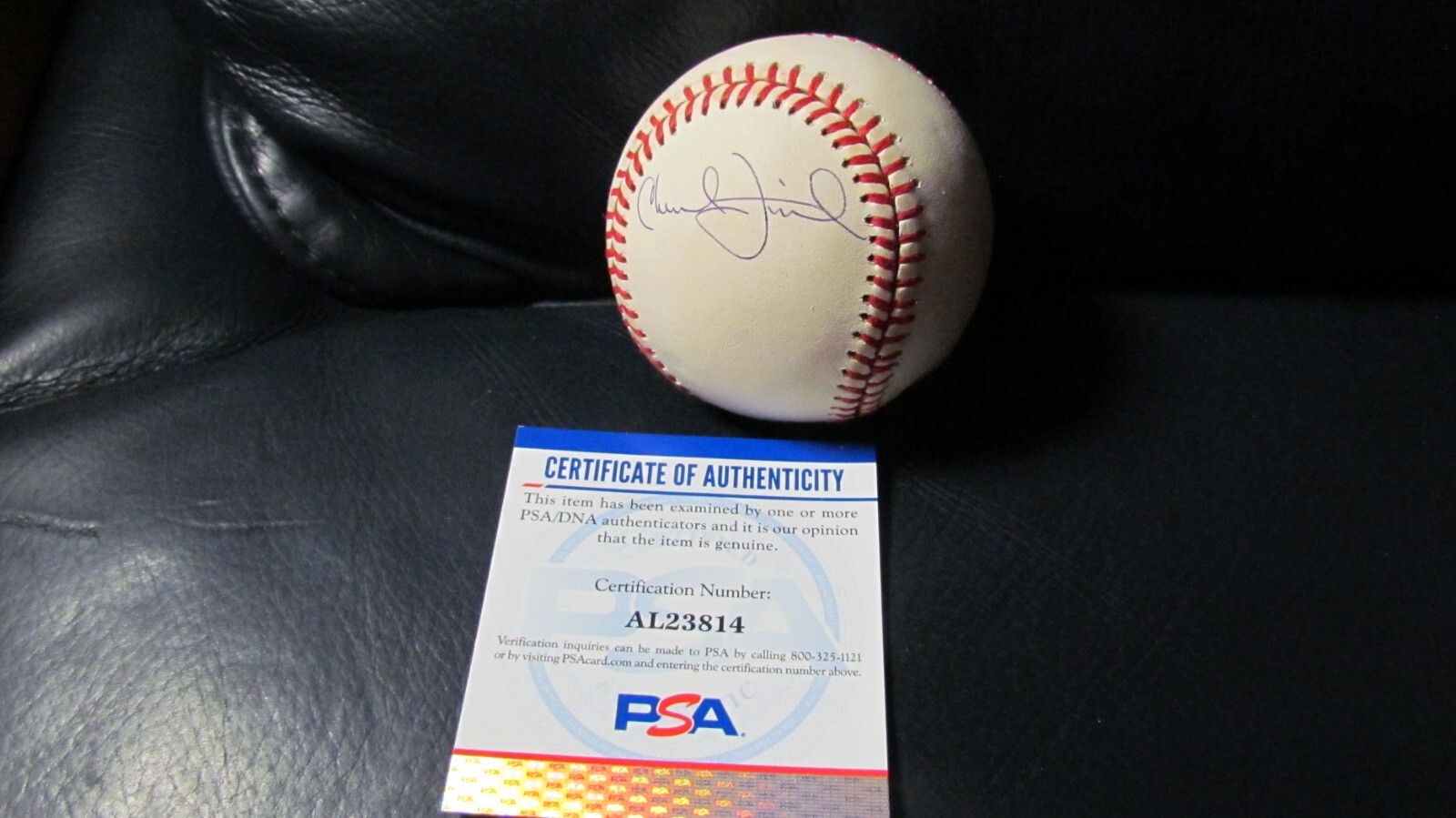 Chuck FInley signed baseball PSA Certified | eBay