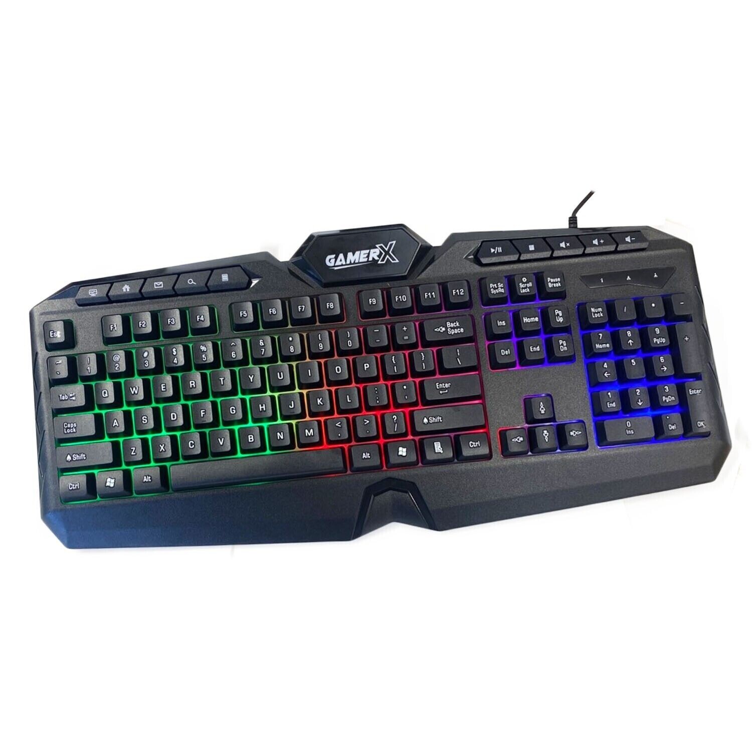 RGB LIGHT UP GAMING KEYBOARD LED USB Illuminated For Laptop PC Xbox ...