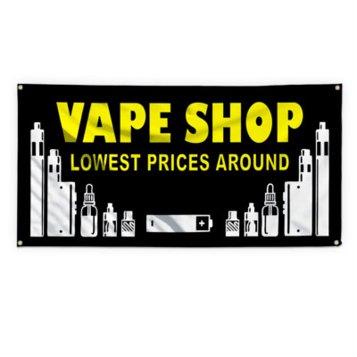 Vape Shop Lowest Prices Around Vinyl Banner Sign With Grommets | eBay