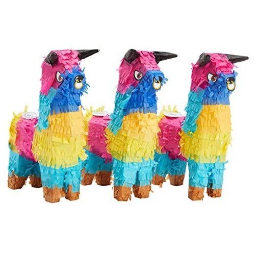 3 Pack Mini Rainbow Bull Pinatas for Cinco de Mayo Party Decorations ...