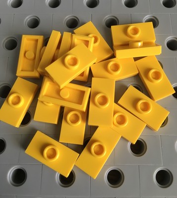 Lego Yellow 1x2 tile with Knob Groove Centre Stud Jumper new lot of ...