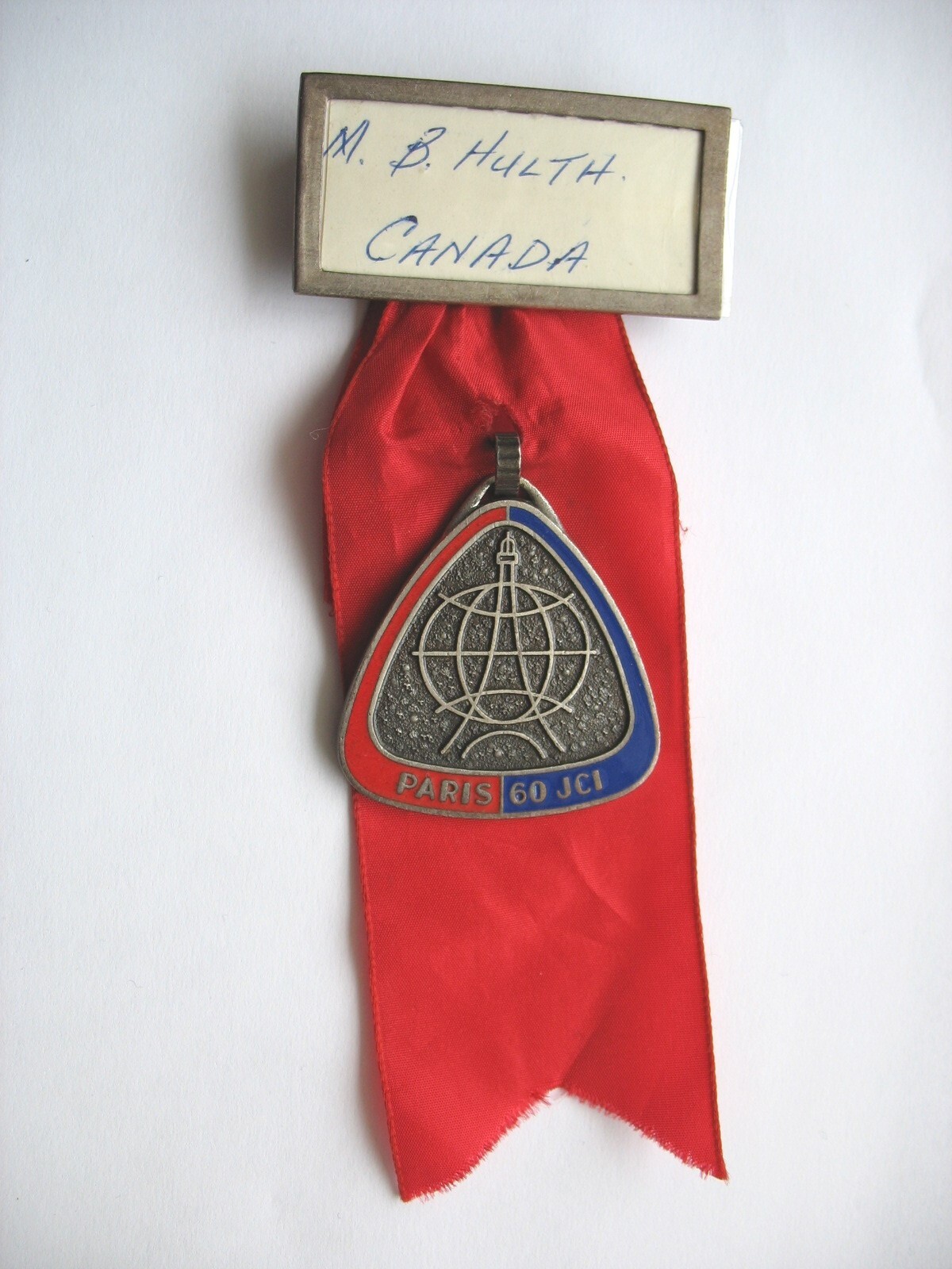 JAYCEES CLUB INTERNATIONAL - 1960 WORLD CONGRESS - PARIS - NAME TAG and ...