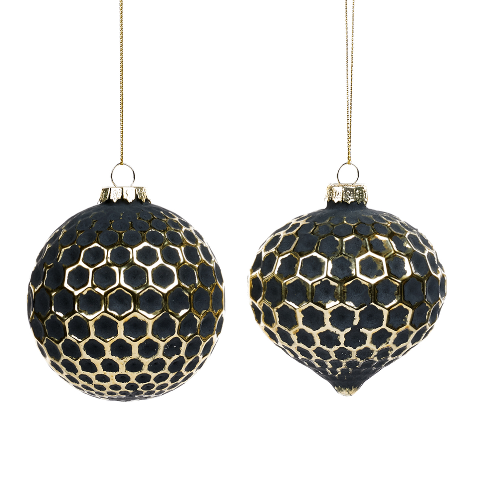 Sphere/Onion 1pz. Glass D08cm Beehive Black Gold Goodwill | eBay