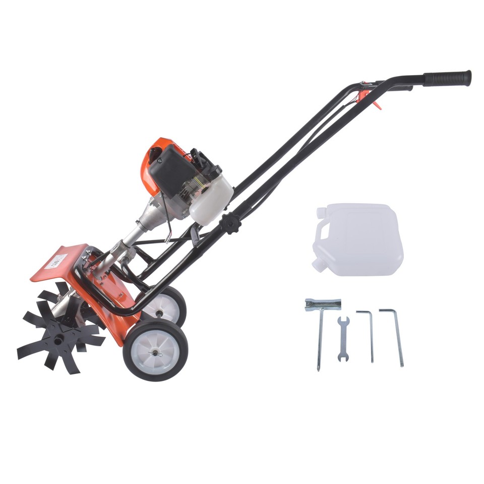 43/52 2-Stroke Gas Mini Tiller Cultivator w/ 4 Adjustable Tines for ...