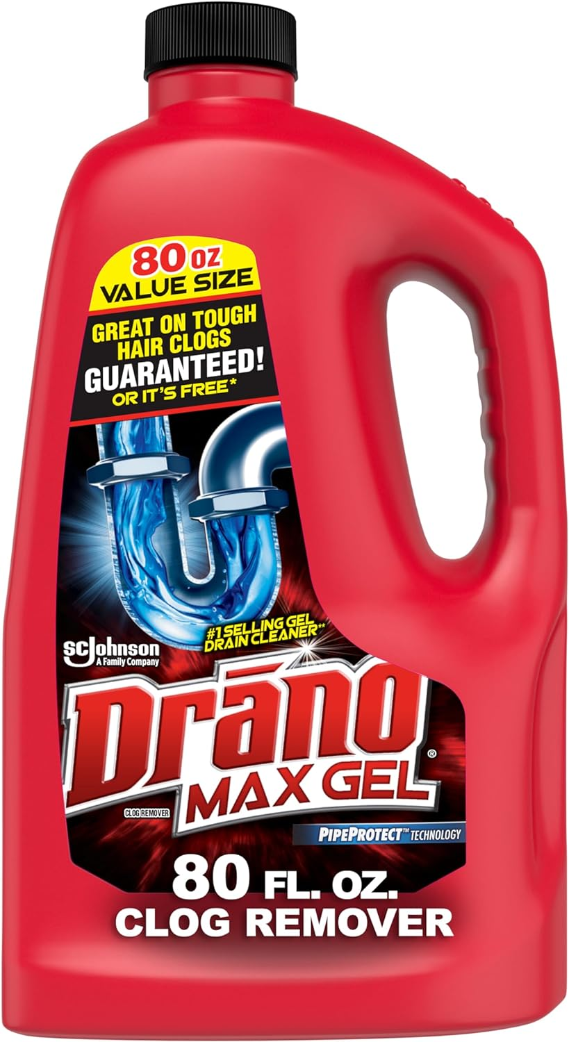 Drano Max Gel Drain Clog Remover and Cleaner for Shower or Sink Drains ...
