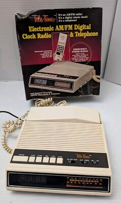 Vintage Tele.Time Digital Clock Radio with Phone AM Radio Only FM | eBay