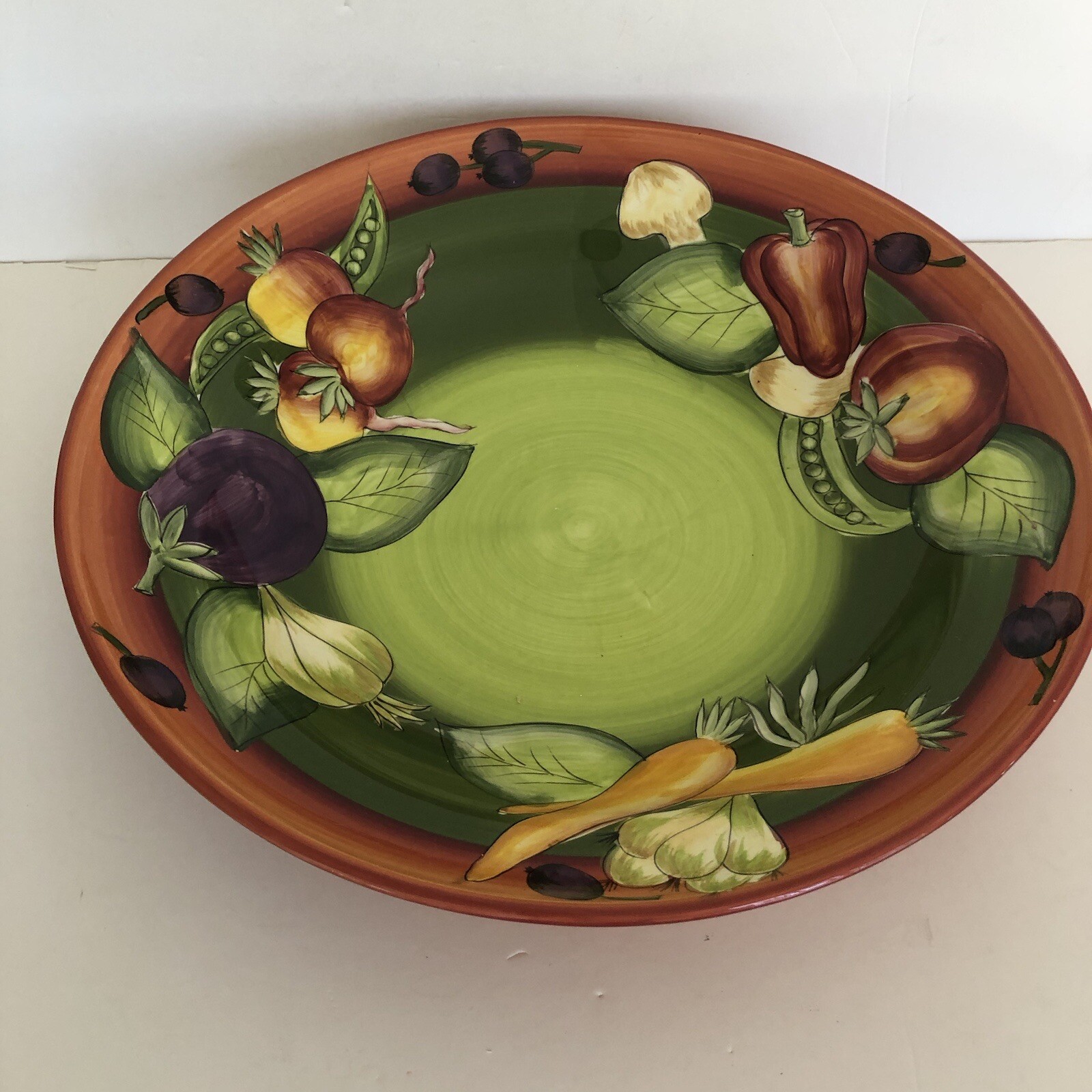 GATES WARE BY LAURIE GATES VEGETABLE THEME PASTA BOWL/SERVING BOWL 14 ...