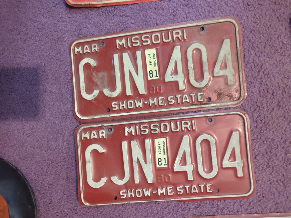 Antique and Old Missouri License Plates, Pairs. | eBay