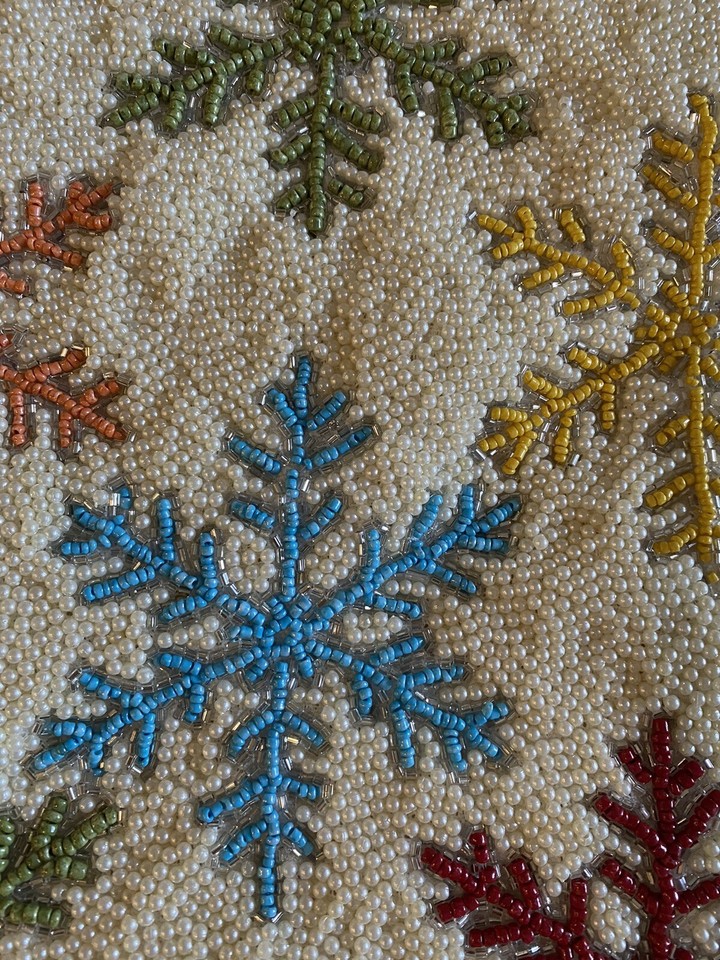 MAX STUDIO home PEARL AND BEADS MULTI COLOR "SONWFLAKES" CHRISTMAS ...