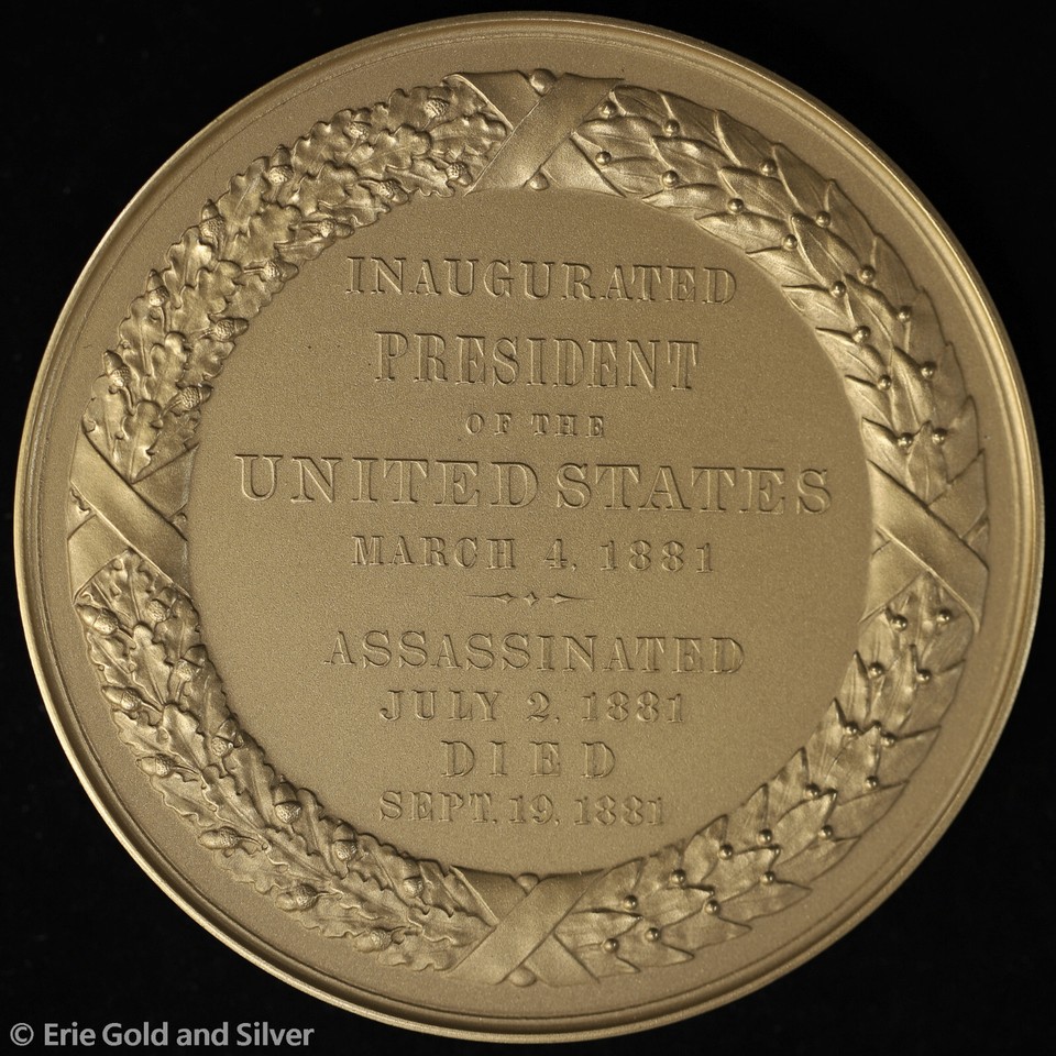 US Mint James A. Garfield President Inauguration Large 3 Inch Medallion ...