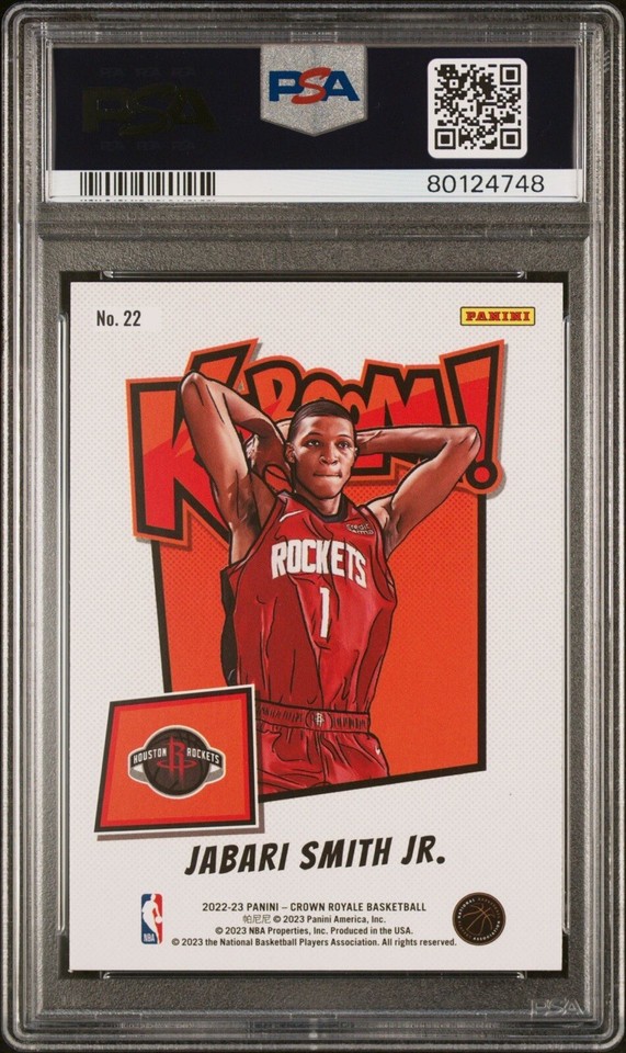 2022-23 Crown Royale Jabari Smith Jr. Kaboom RC SSP Case Hit PSA 10 Gem ...