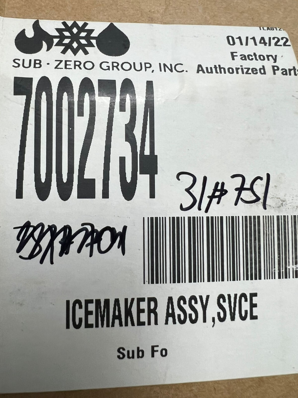 Genuine OEM Sub-zero Ice Maker Assembly 7002734 | eBay