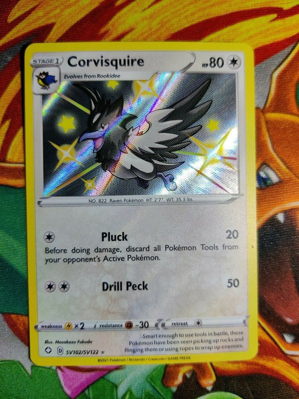 Pokemon SHINY CORVISQUIRE SV102/SV122 Shining Fates RARE HOLO - MINT | eBay