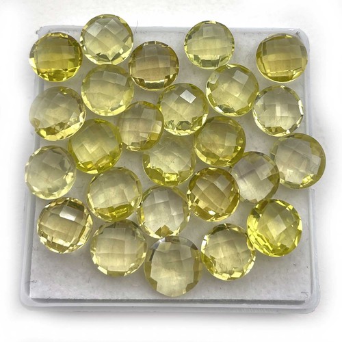 Natural Lemon Quartz Round Briolette Cut Loose Stone Lot 22 Pcs 9-9.50 ...
