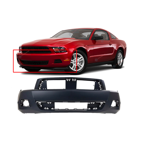 Bumper Cover for Ford Mustang 2010-2012 Base W/Fog Hls FO1000652 Front ...
