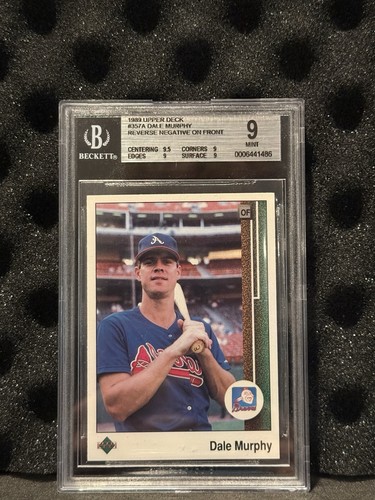 1989 Upper Deck Dale Murphy #357 Reversed Image BGS 9 Mint | eBay