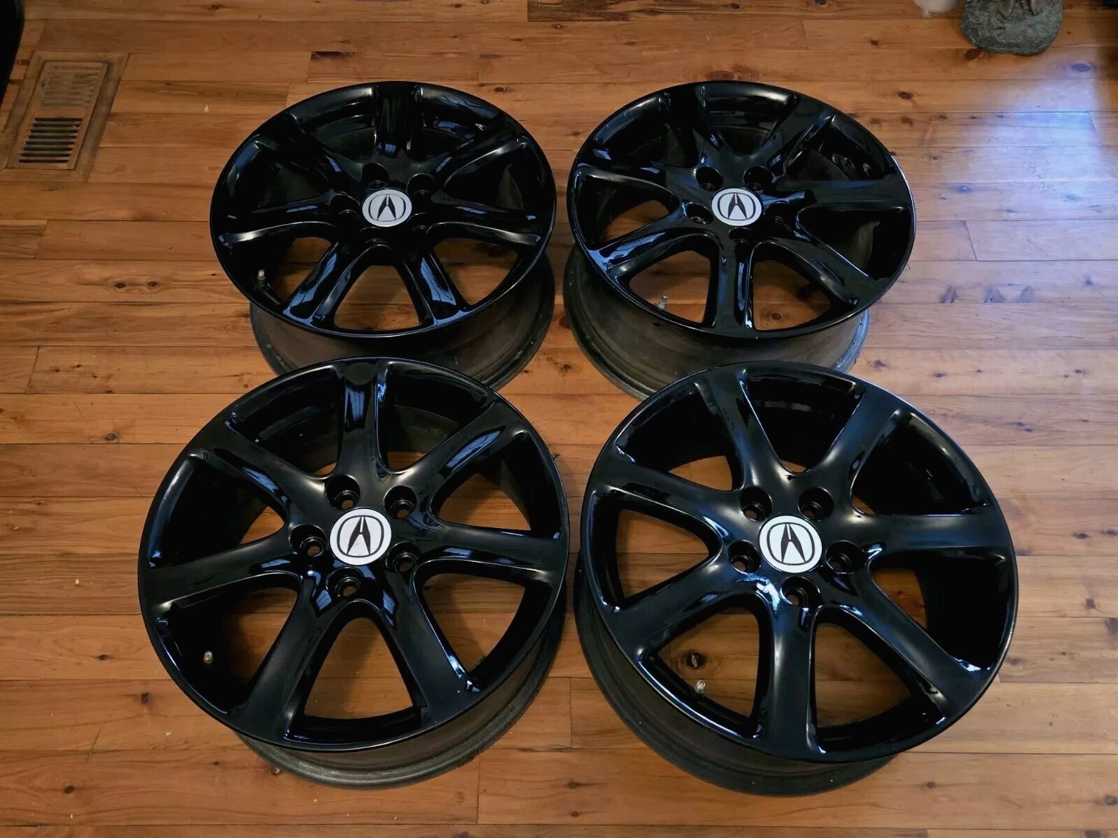 GENUINE Acura TSX Gloss Black 17" Rims 5X114.3 OEM Wheels 03 04 05 06 ...