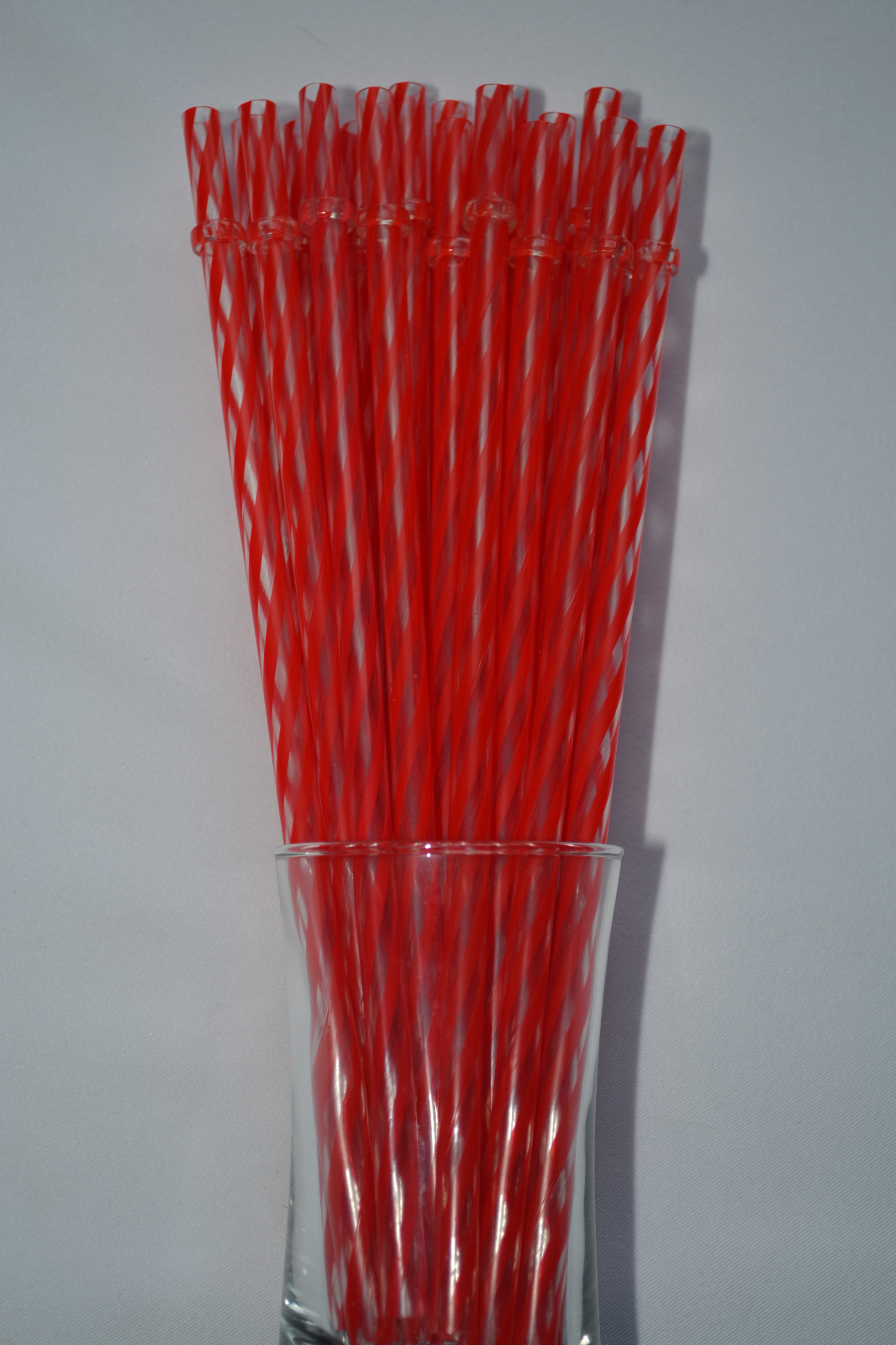 11" Reusable Straws Clear & Swirl Red Plastic Acrylic 11” with Rings ...
