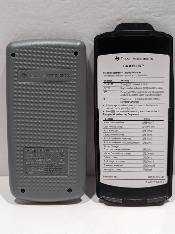 Texas Instruments BA 2 II PLUS Business Financial Calculator w Cover | eBay