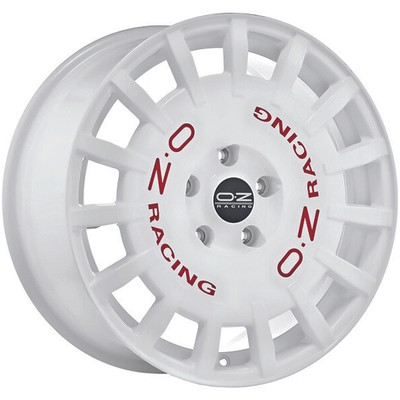 ALLOY WHEEL OZ RACING RALLY RACING 8X17 5X100 RACE WHITE RED LETTERING ...