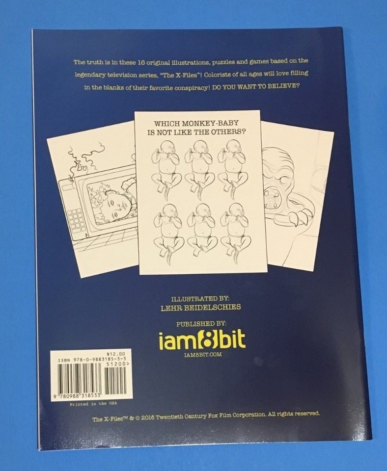 X-FILES The Official X-Files Coloring Book (IAm8bit, 2016) | eBay