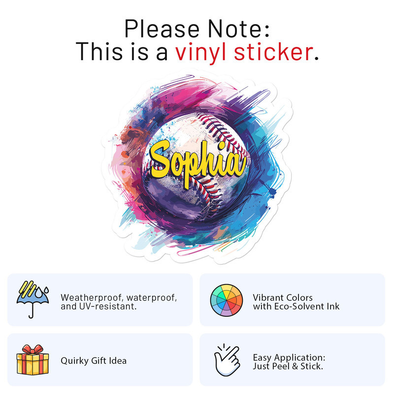 Baseball Sophia Name Vinyl Decal Waterproof Car Bumper Sticker | eBay