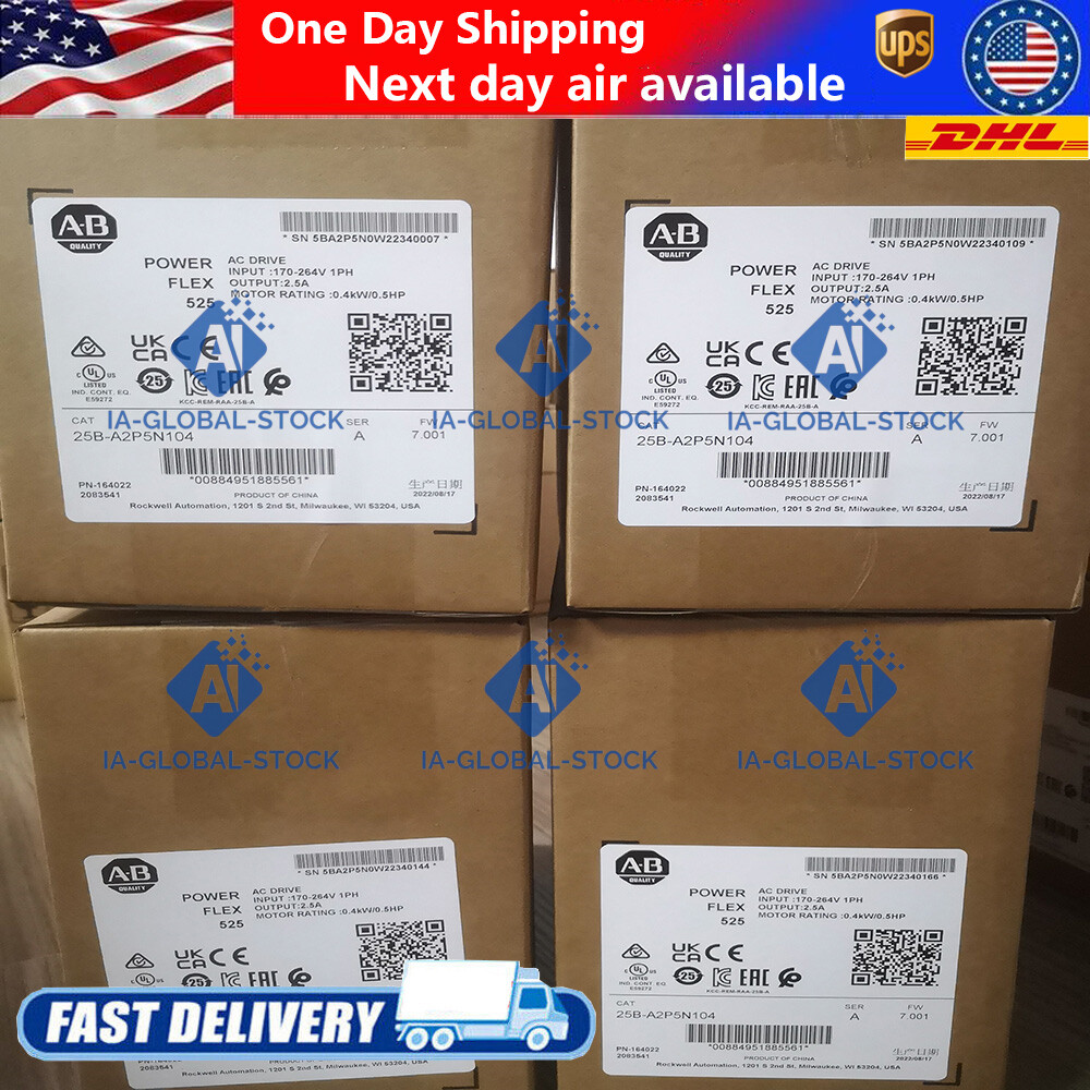 1pc AB Sealed 25B-A2P5N104 Allen Bradley PowerFlex 525 AC Drive New In ...