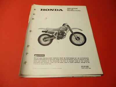 OEM ORIGINAL SET UP INSTRUCTIONS MANUAL HONDA 1990 XR200 | eBay