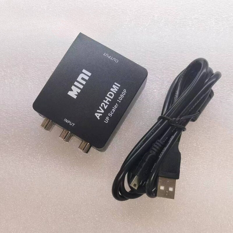 RCA To Mini HDMI Converter Device Mini Composite AV Upscale Adapter ...