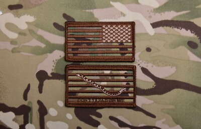 Multicam Reverse US Flag & USN First Navy Jack Patch Set US Navy USN ...