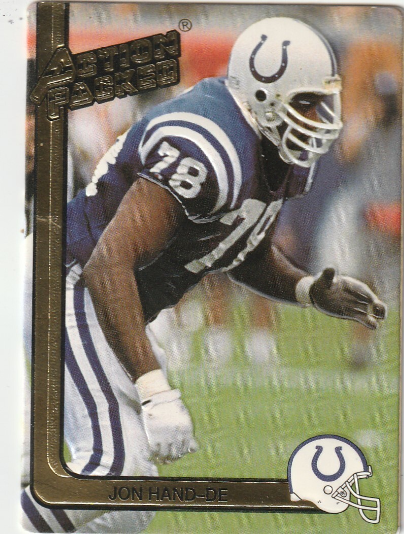 FREE SHIPPING-MINT-1991 Action Packed Jon Hand #105-PLUS COLTS BONUS ...